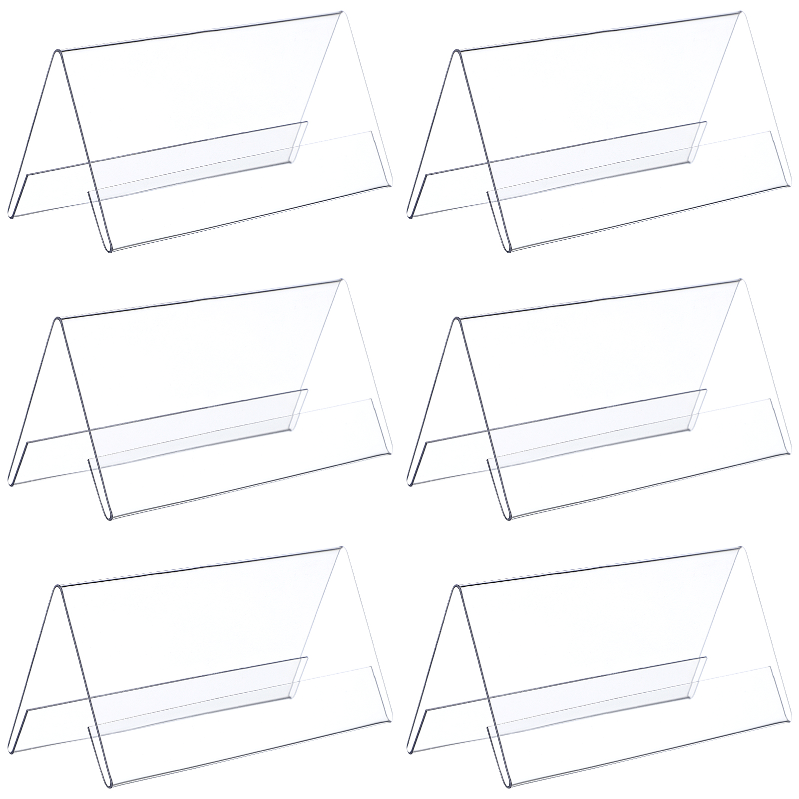 6pcs Double Side Name Display Sign Clear Acrylic Signs Tabletop Card ...