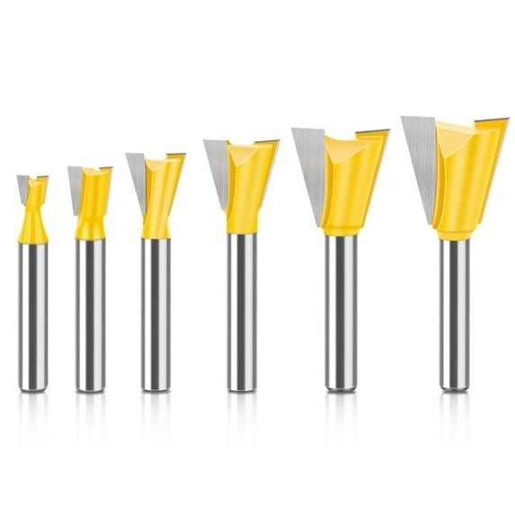6pcs Dovetail Joint Router Bit Set 1/4" 3/8" 1/2" 5/8" 3/4" 7/8 ...