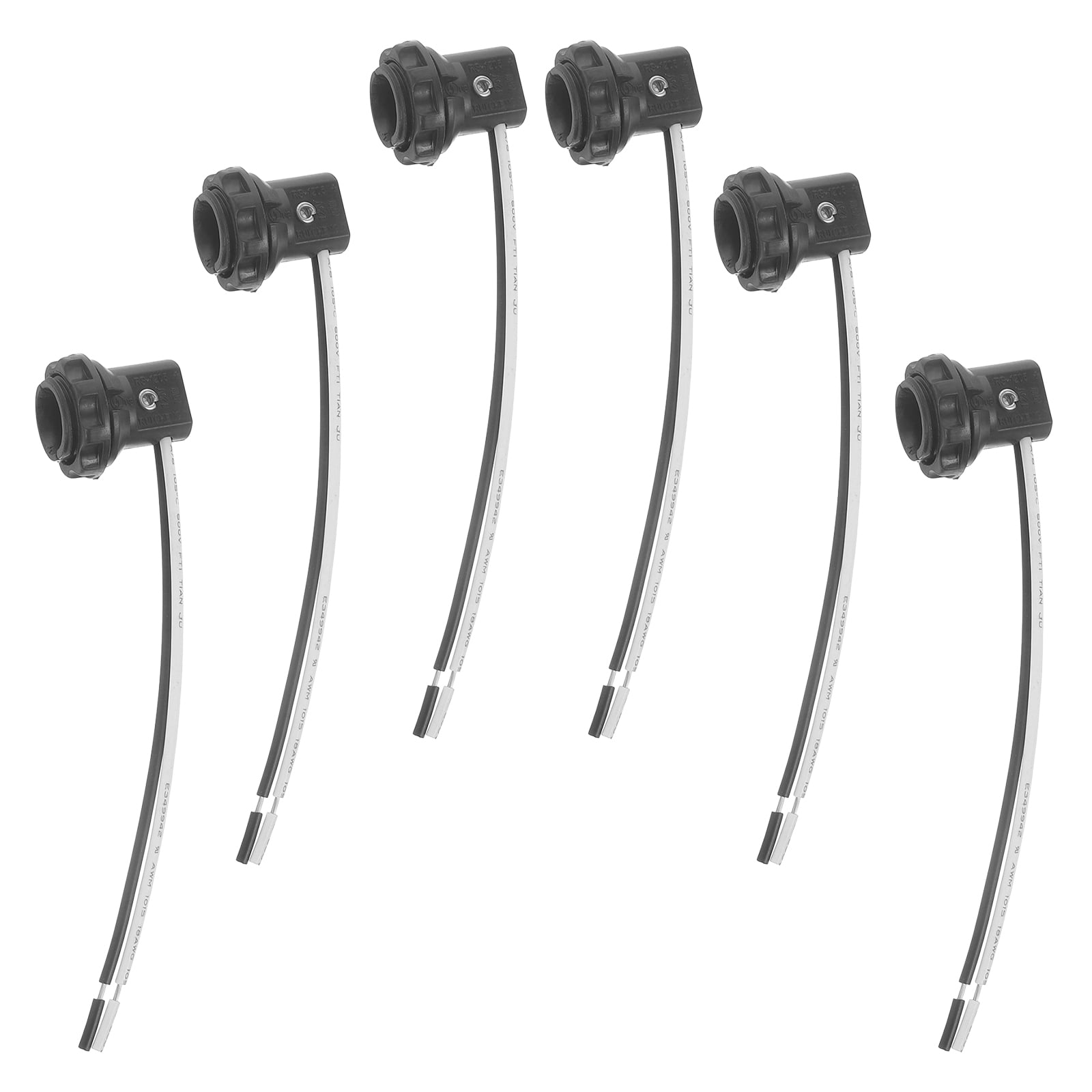 6pcs E12 Lamp Holder Base Light Sockets with Wire Lampholders Base Wire ...