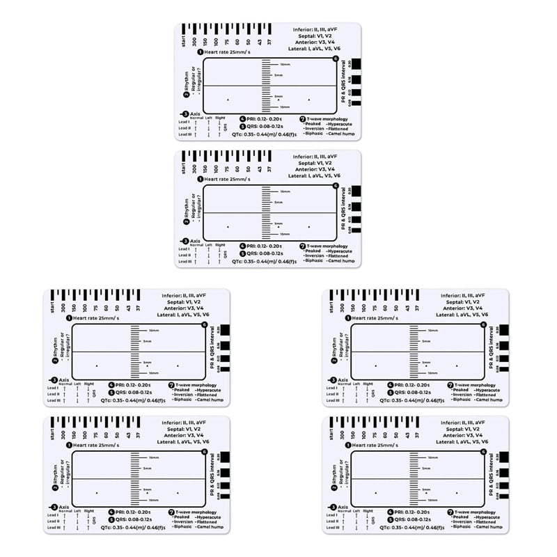 6pcs ECG 7 Step Ruler,ECG 7 Step Ruler for ECG/EKG Interpretation,ECG ...