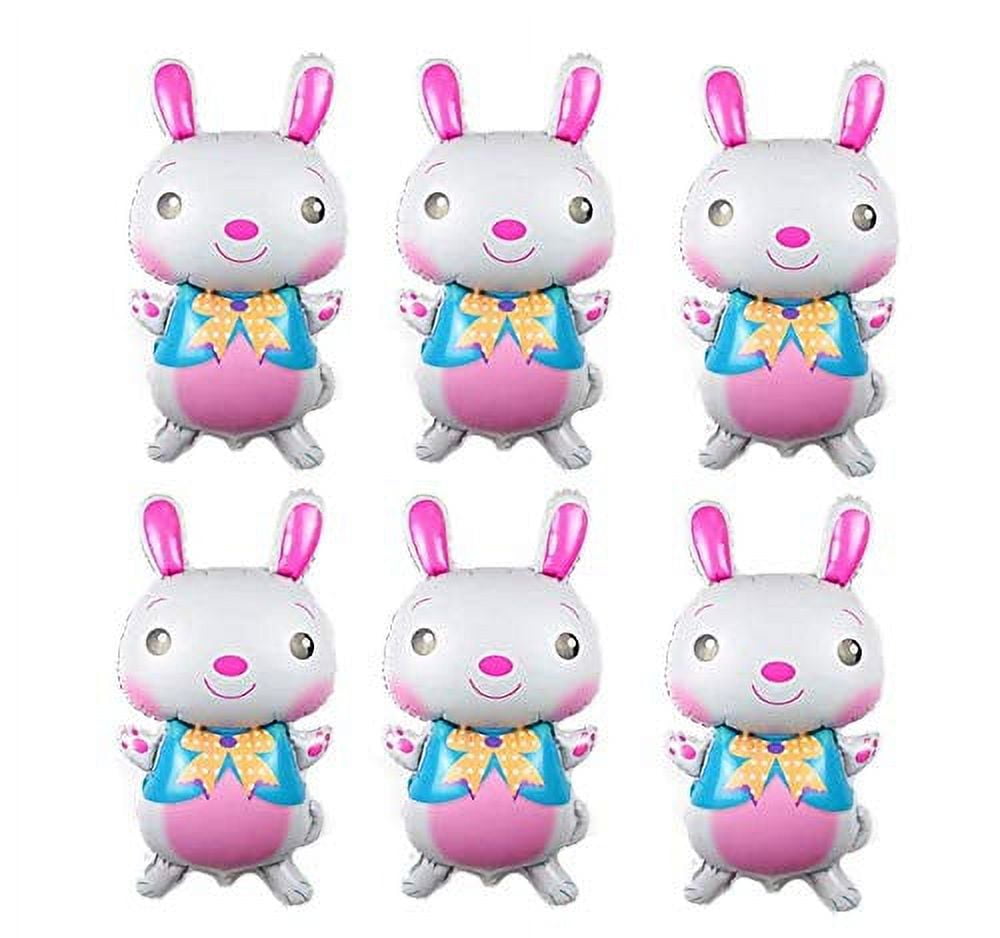 6pcs Easter Party Decorations Rabbit Bunny Shape Balloons Aluminum Foil ...