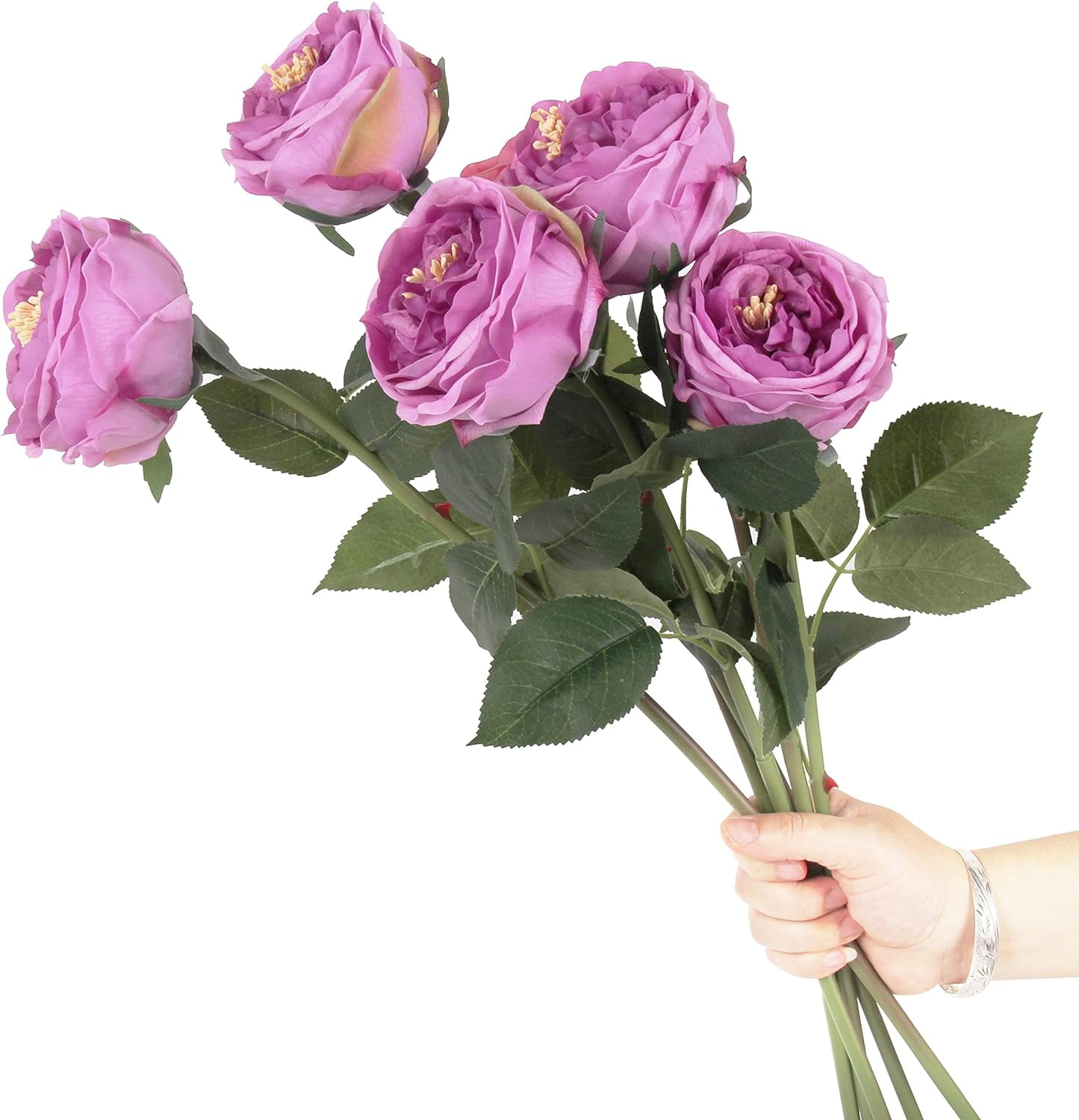 6pcs Eden Rose Artificial Flowers,24 Inch Super Long Stem David Austin ...