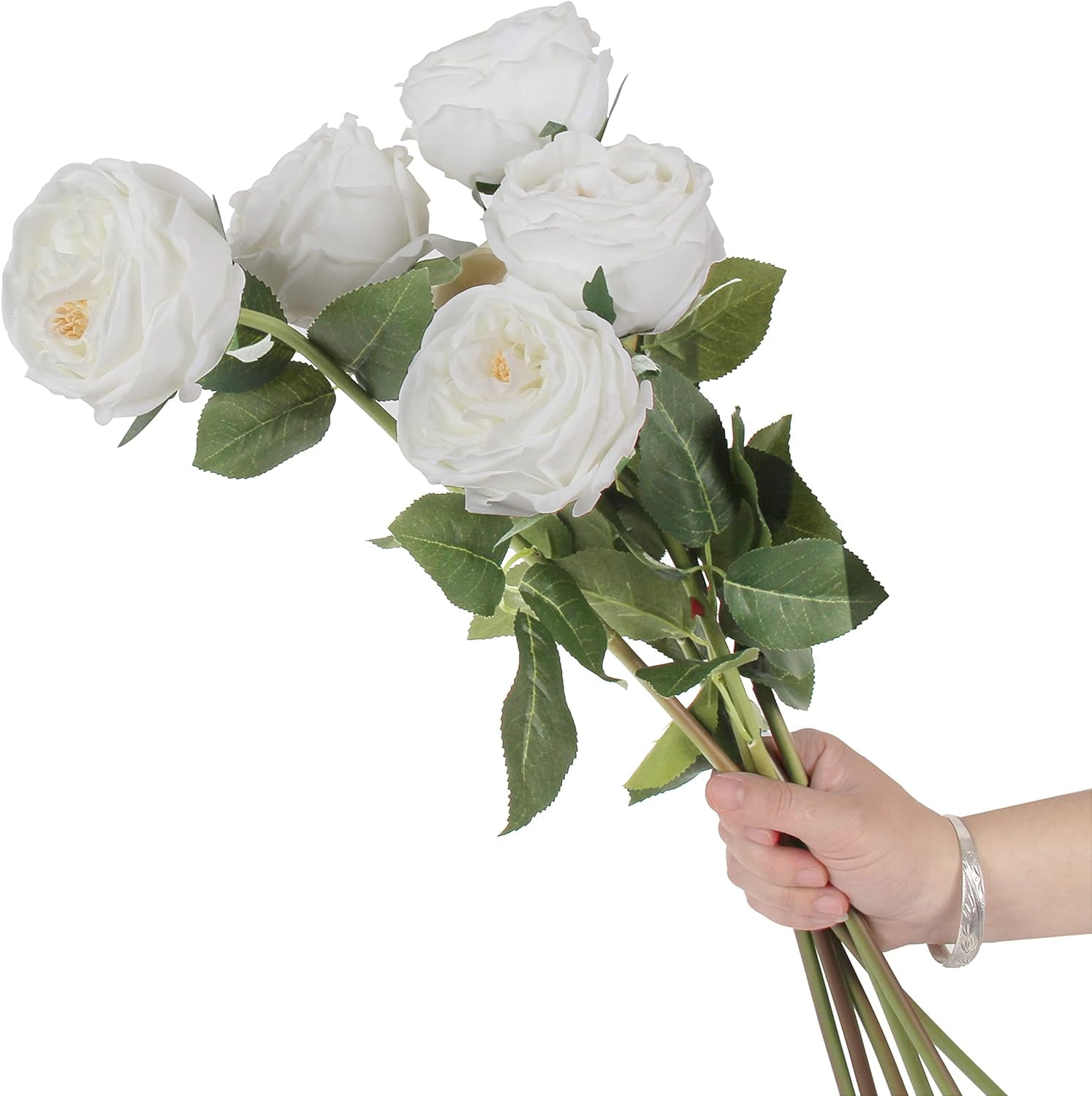 6pcs Eden Rose Artificial Flowers,24 Inch Super Long Stem David Austin ...