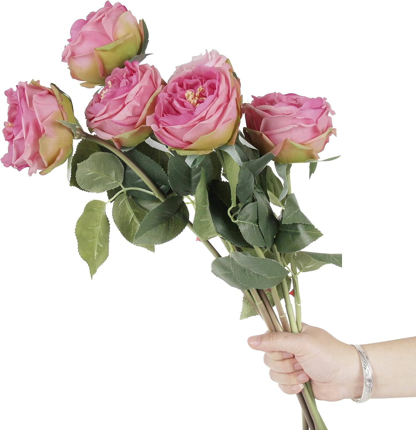 6pcs Eden Rose Artificial Flowers,24 Inch Super Long Stem David Austin ...