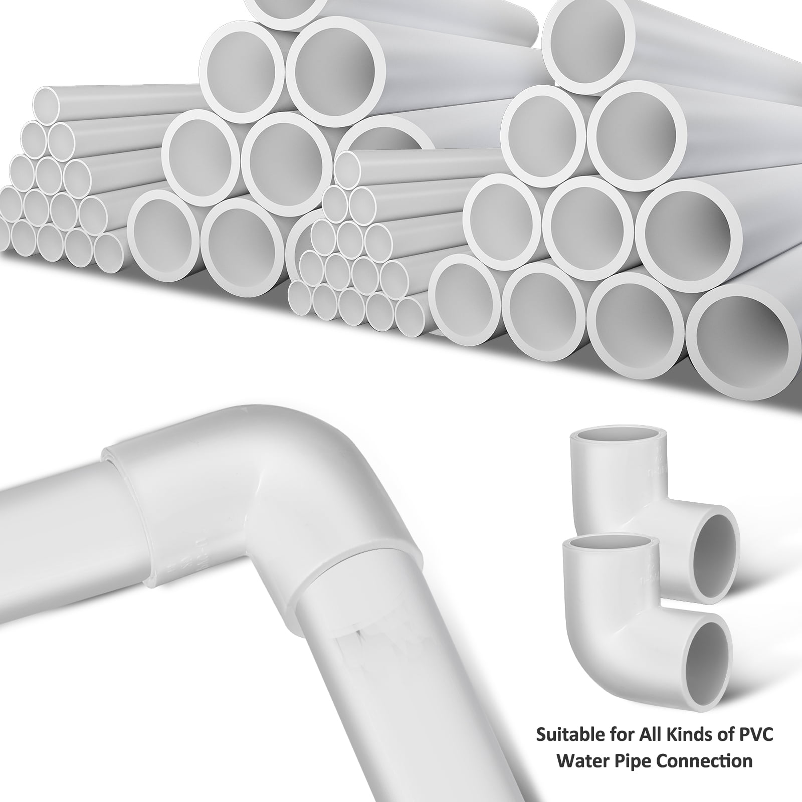 6pcs Elbow PVC Fittings 2 Way Water Hose Connector Right Angle Pipe ...