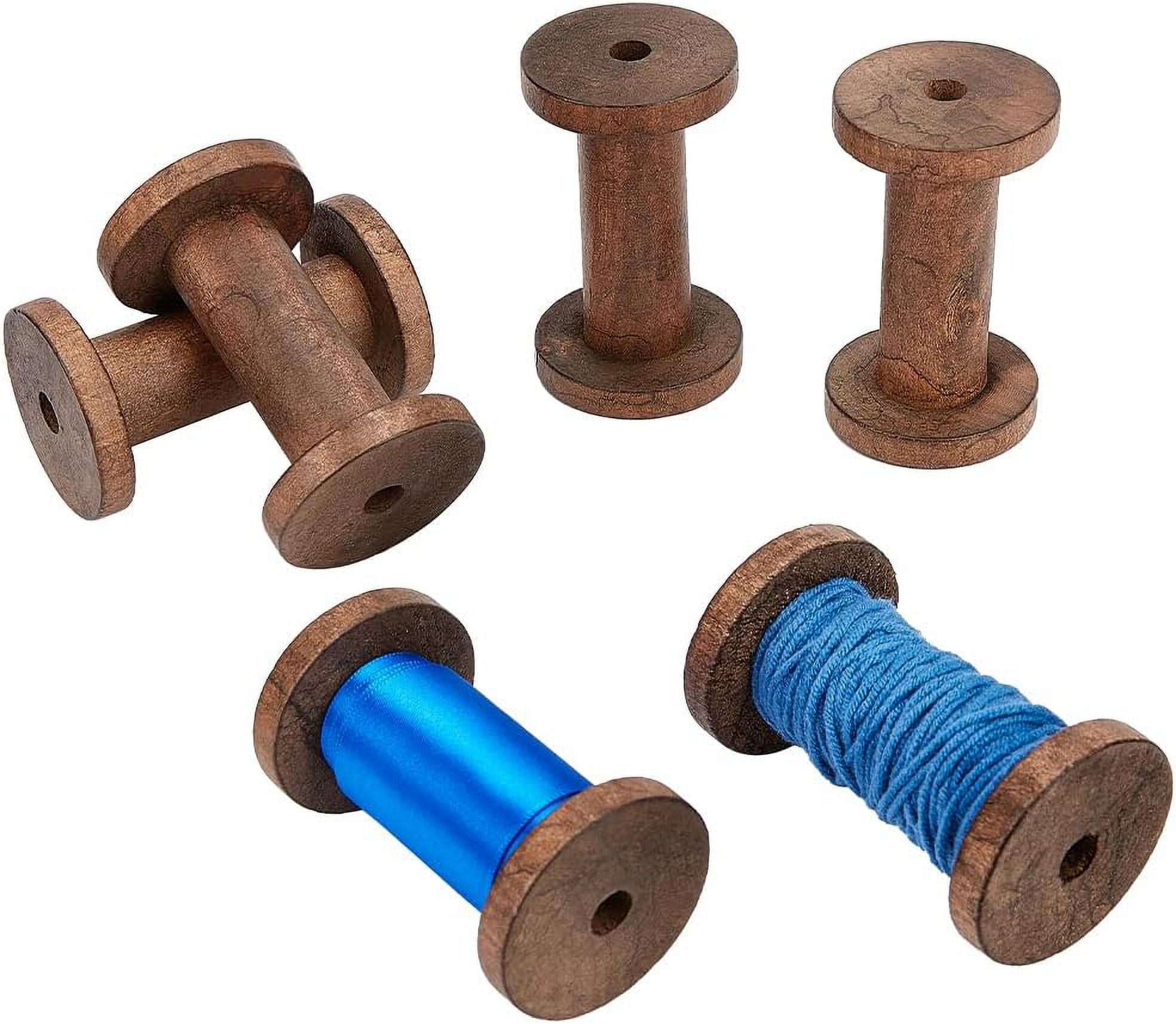 6pcs Empty Sewing Spools Wooden Bobbins Empty Embroidery Thread Spool ...