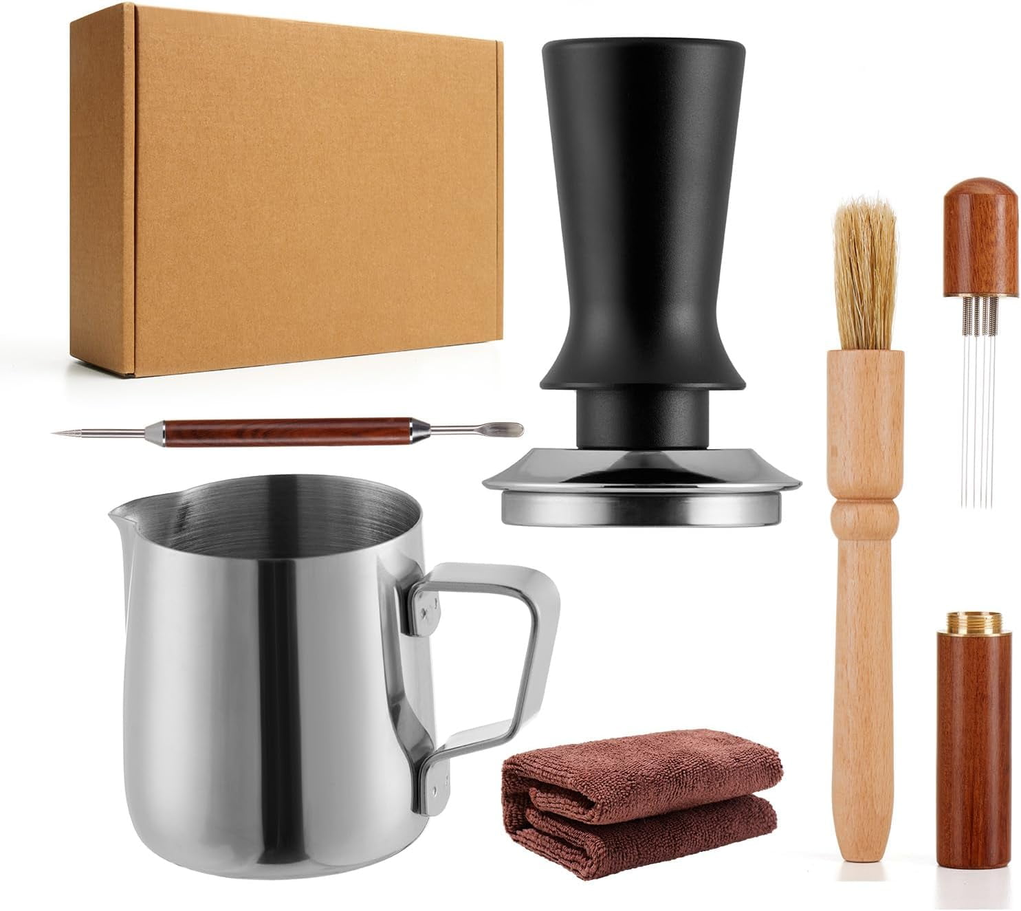 6pcs Espresso Tamper Set, Barista Tools Kit for Coffee Machine, Spring ...