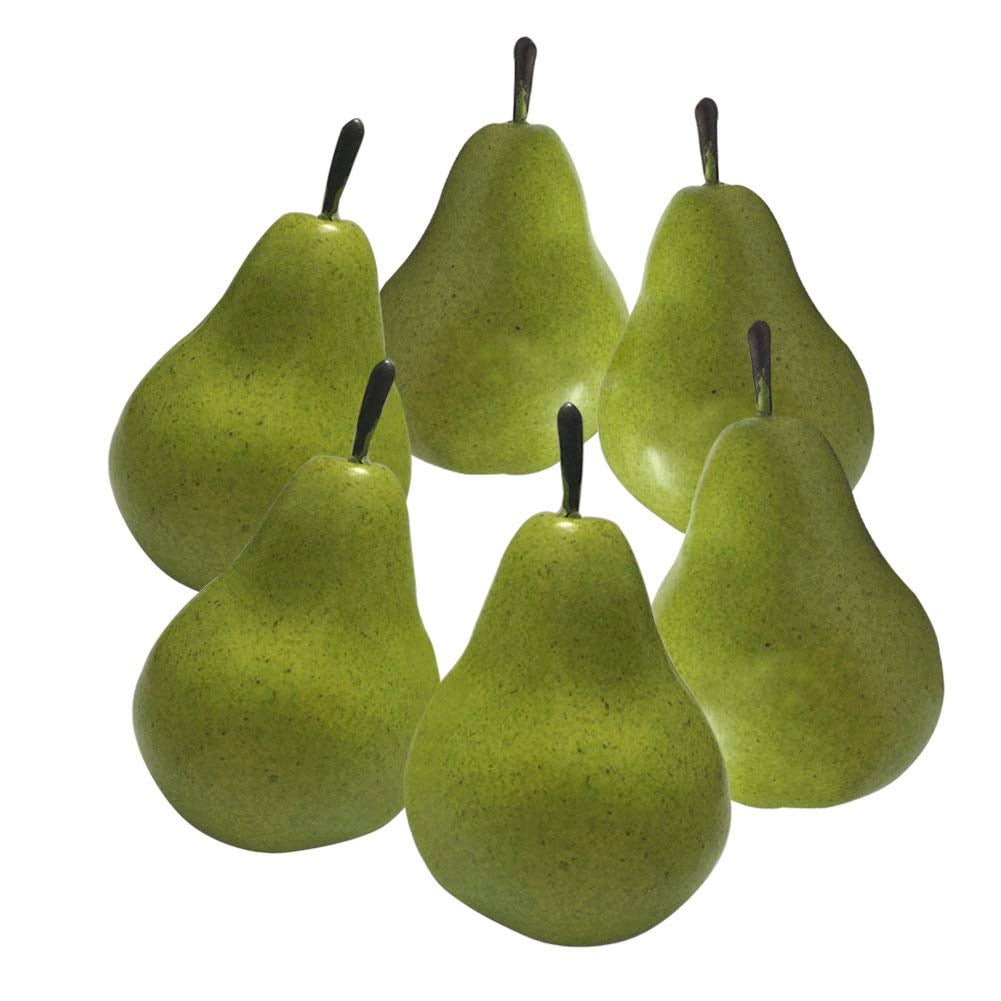6pcs Fake Pear Artificial Fruits Vivid Green Pear for Home Fruit Shop ...