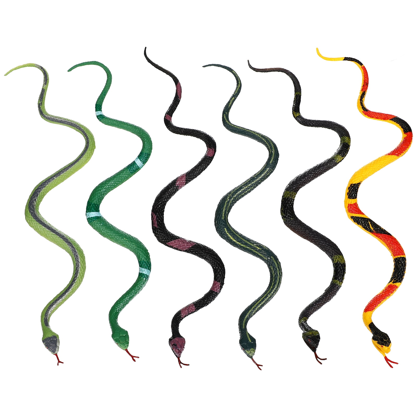 6pcs Fake Snakes Toys Reptile Animal Figurines Realistic Snake Models ...