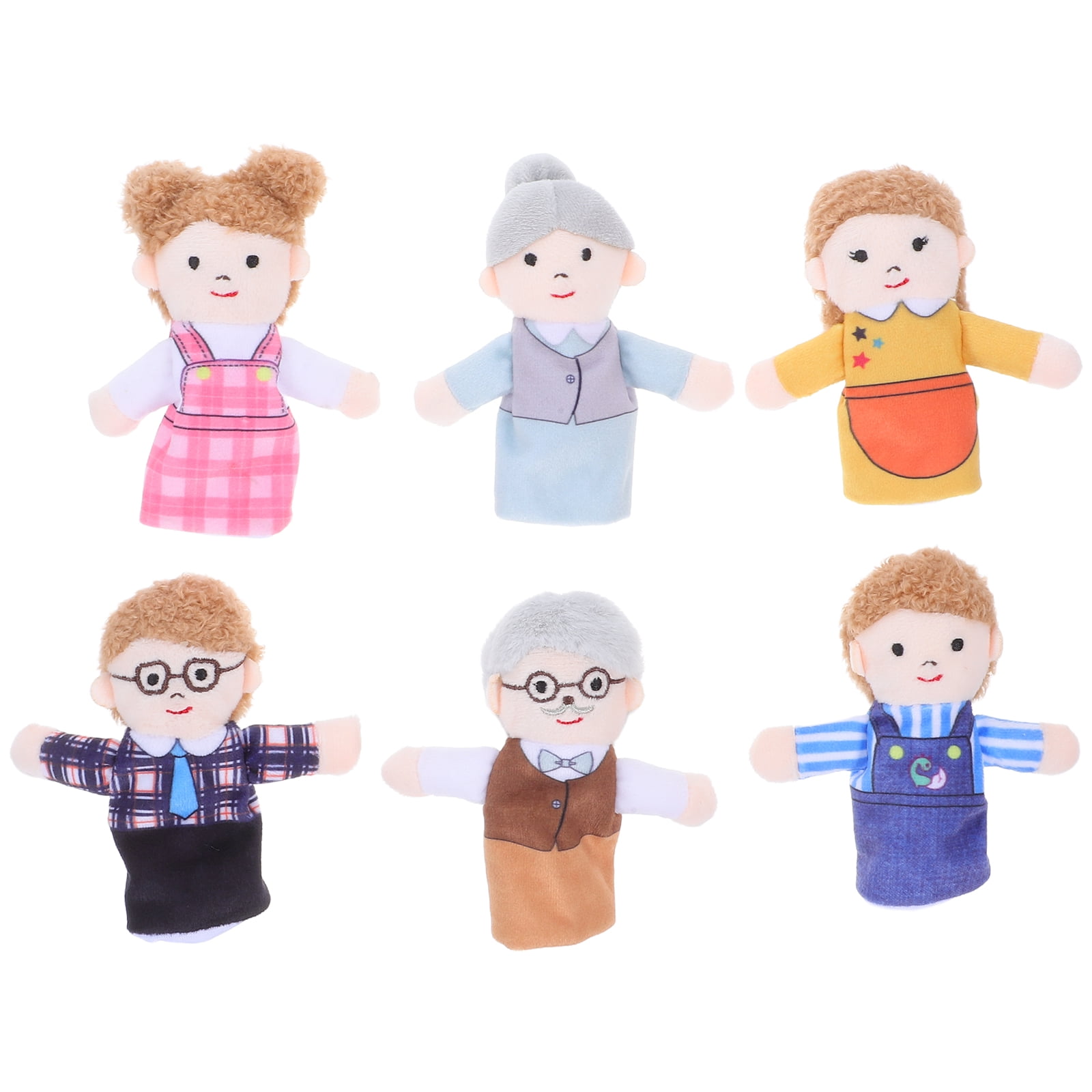 6pcs Family Plush Finger Puppets For Kids Storytelling Cute Hand ...