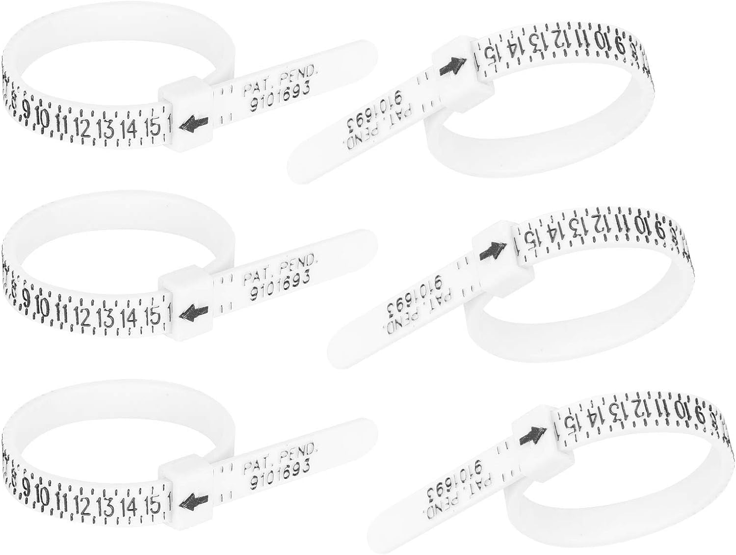 6pcs Finger Sizing Gauge, Lightweight Portable Plastic Ring Sizer for ...