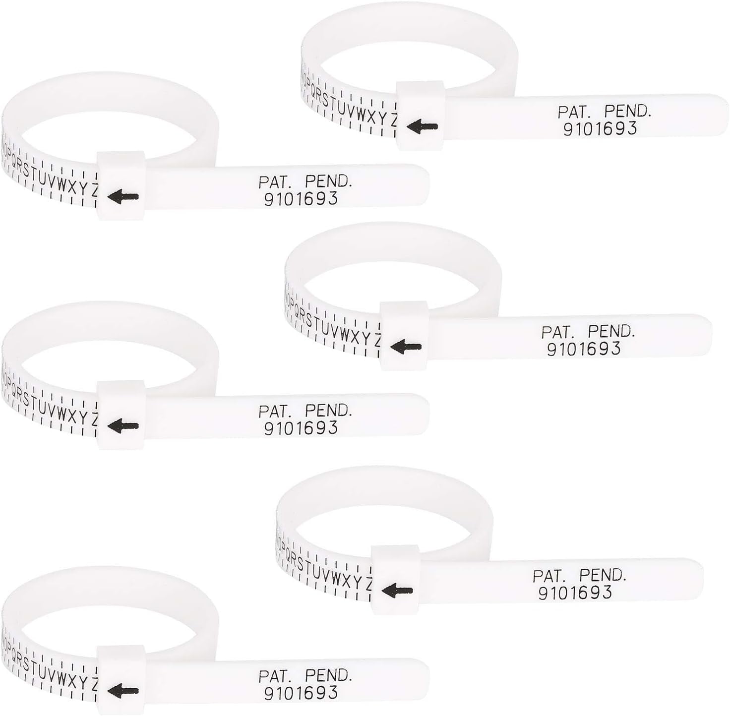 6pcs Finger Sizing Gauge Measuring Tool, Soft Plastic Material ...