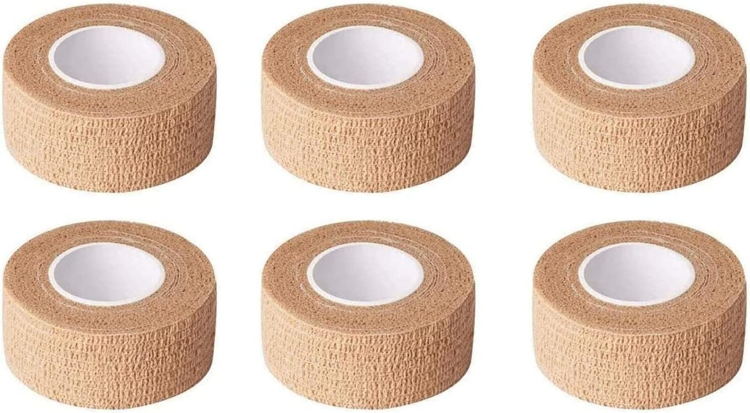 6pcs First Aid Wrap Bandages, 1 Inch Wide Skin Colour Elastic Self ...