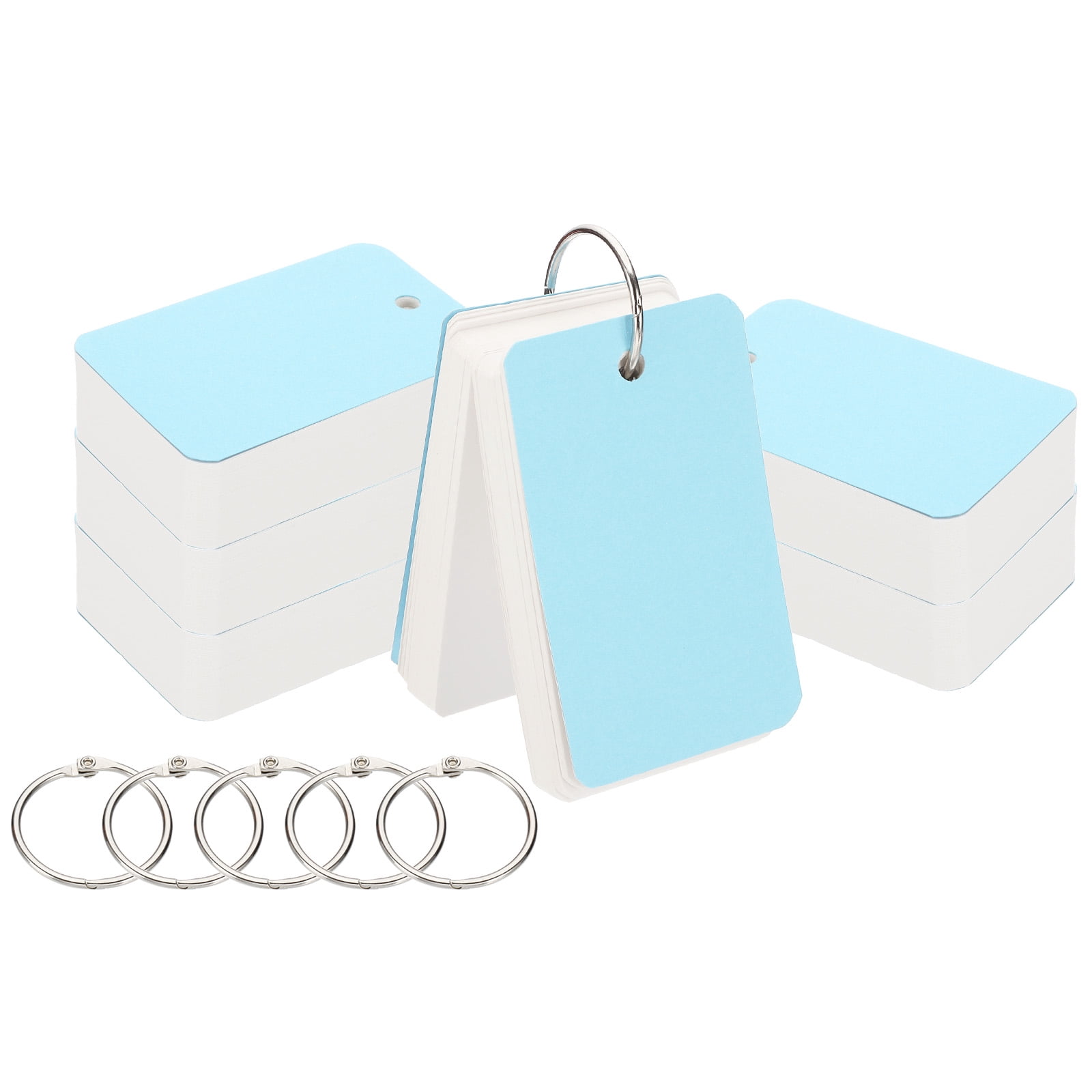 6pcs Flash Card with Ring, 3.5x2" Flash Card Blank 100 Sheets Each ...