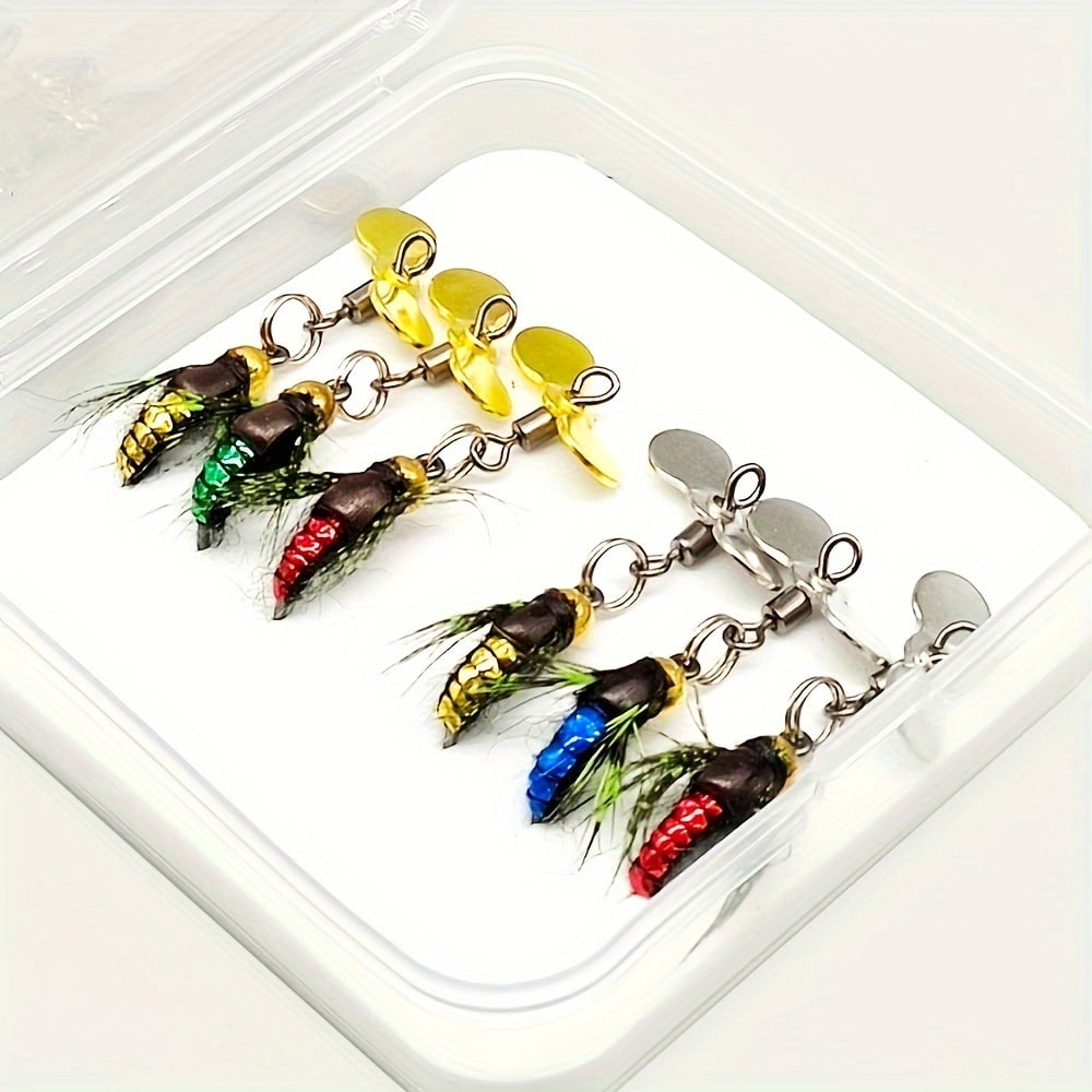 6pcs Fly Fishing Lure, Realistic Mini Propeller Flies, Fishing ...
