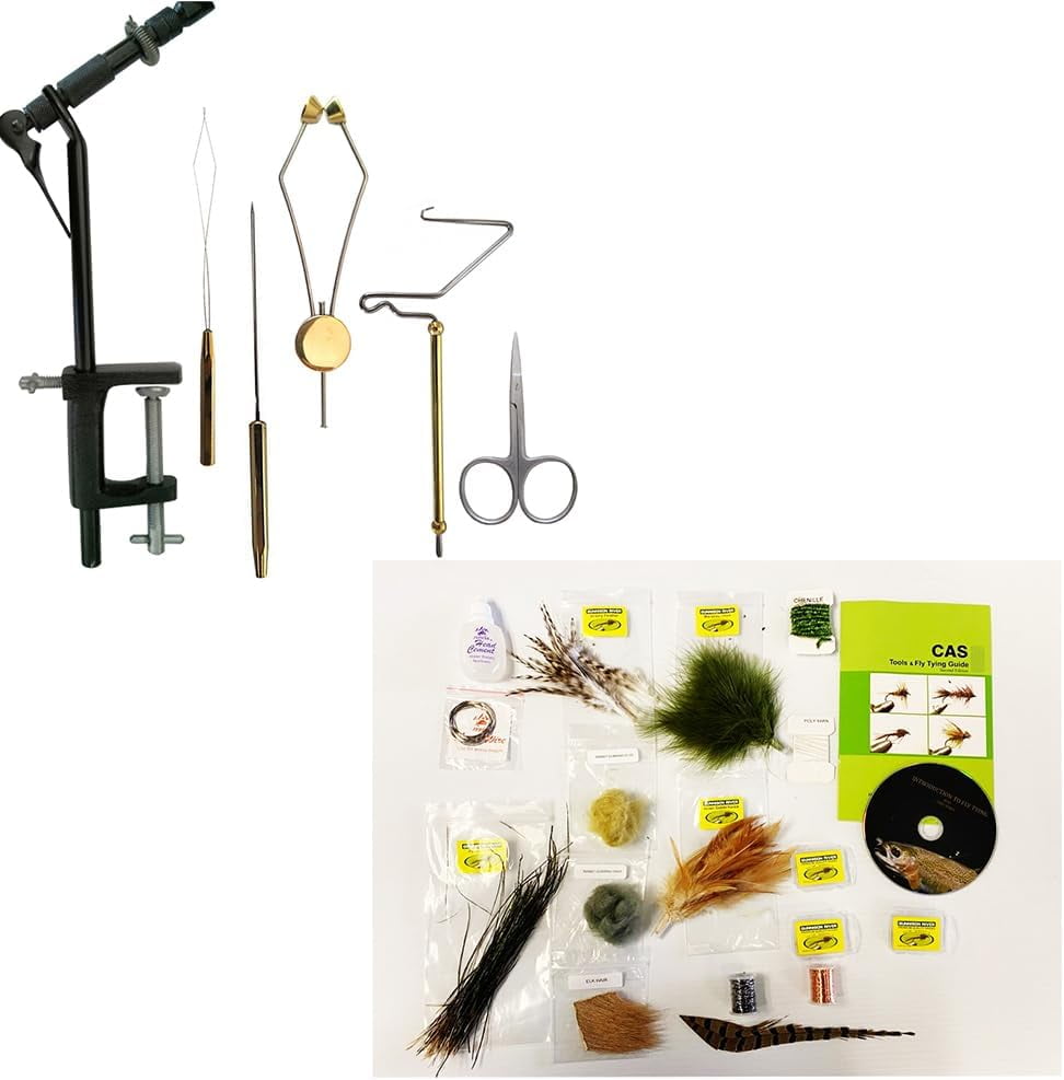 6pcs Fly Tying Tools Combo Kit, Fly Tying Vise Bobbin Holder Threader ...