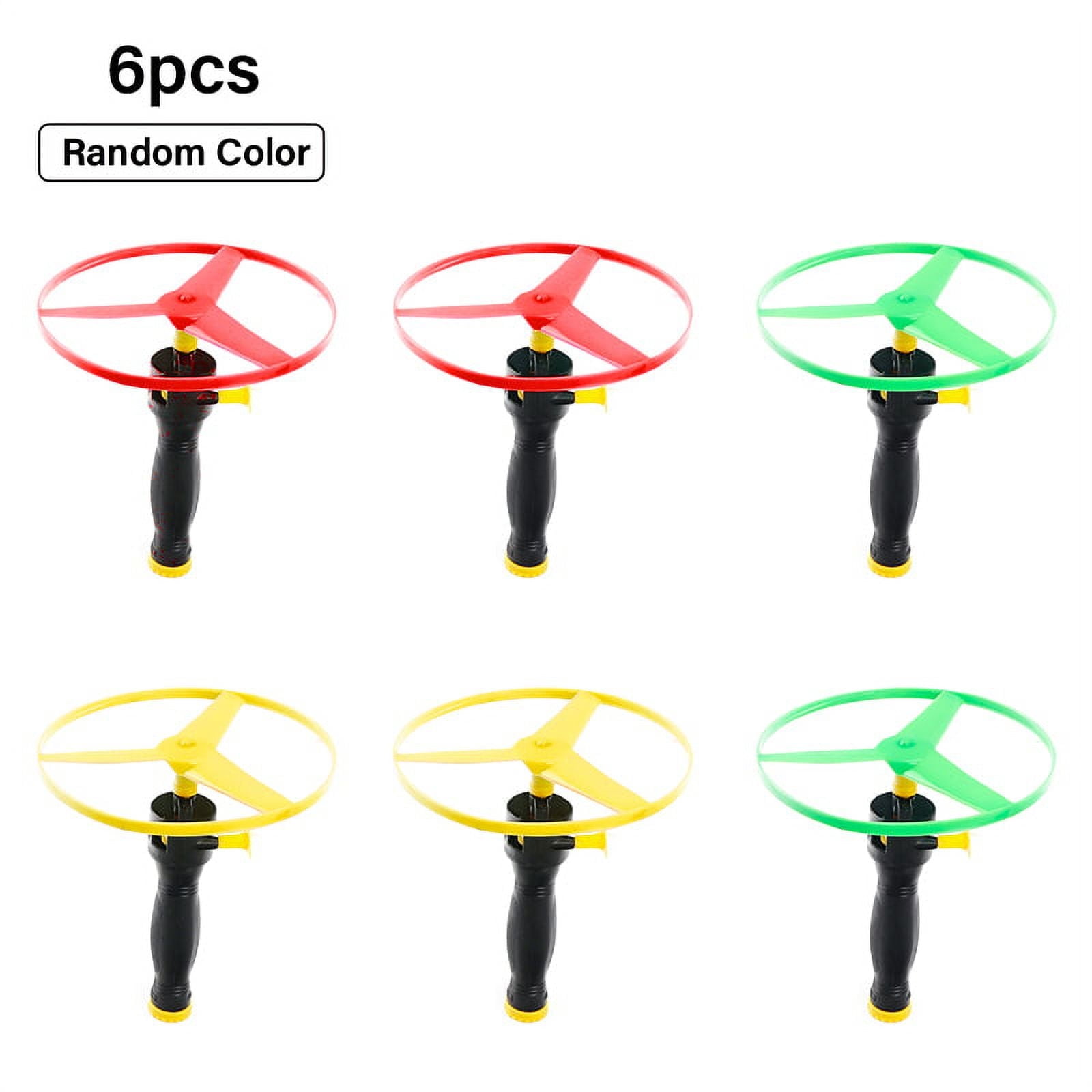 6pcs Flying Disc propeller Toys Kids Helicopter Pull String Flying ...