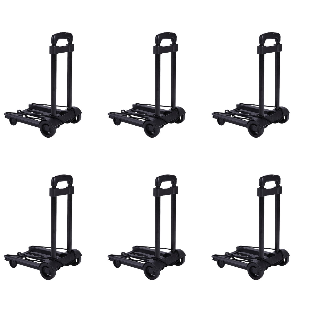 6pcs Foldable Shopping Cart Collapsible Light Weight Load Capacity Cart ...