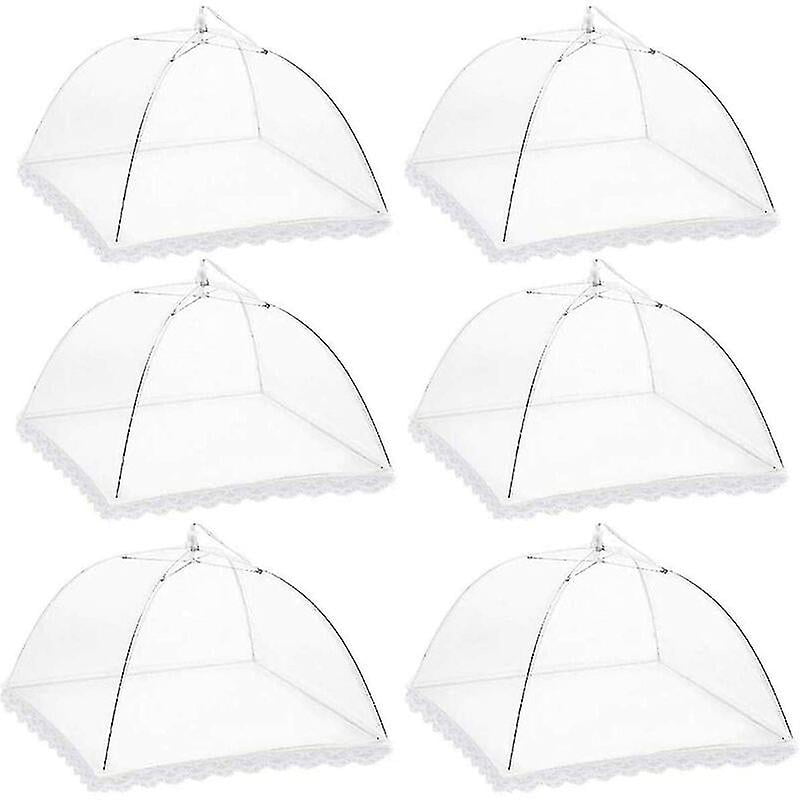 6pcs Foldable Food Cloche Anti-fly Mesh Food Cover Folding Tent ...