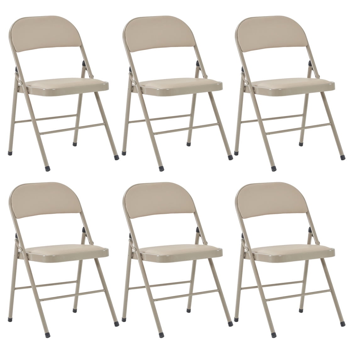6pcs Folding Chairs with Padded Cushion Seats & Durable Metal Frame ...