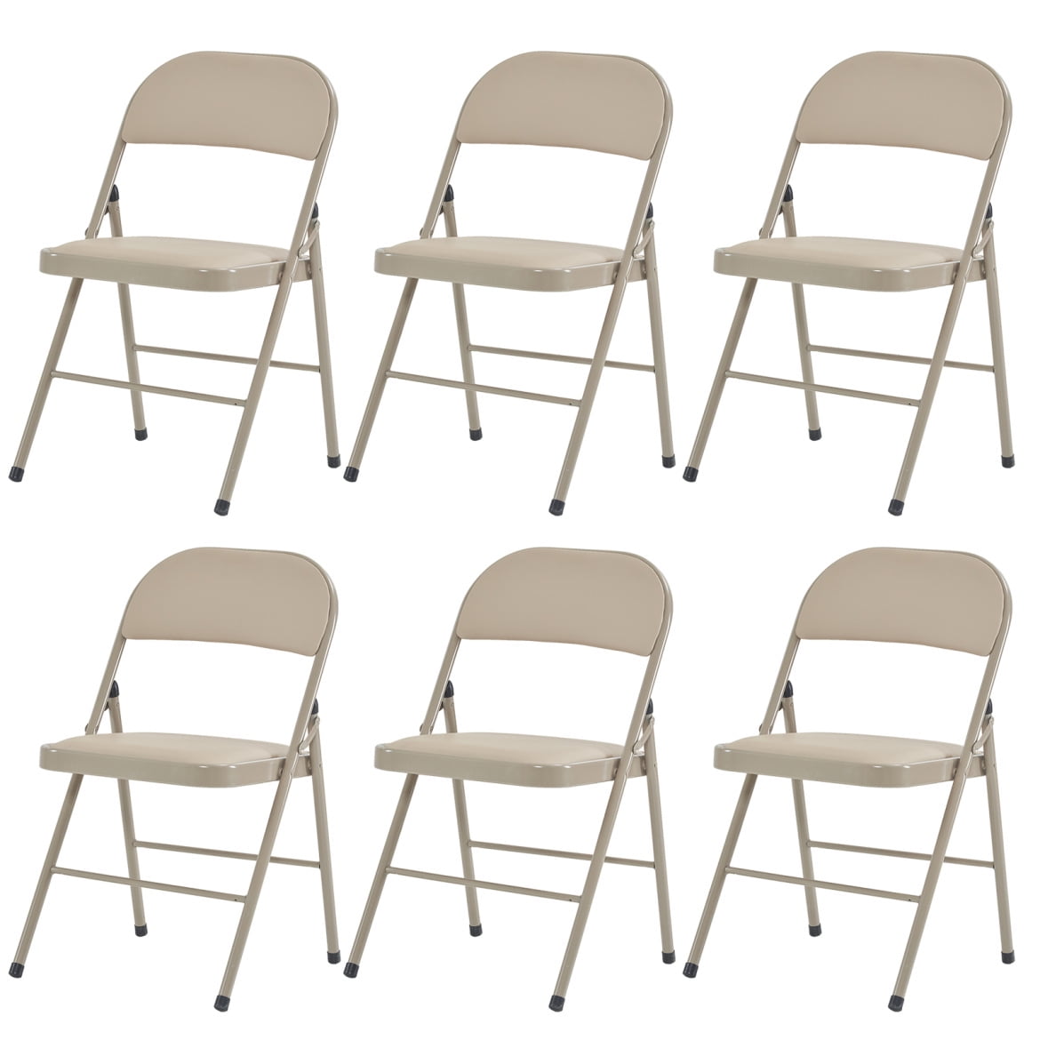 6pcs Folding Chairs with Padded Seats, Fold up Event Chair, Portable ...