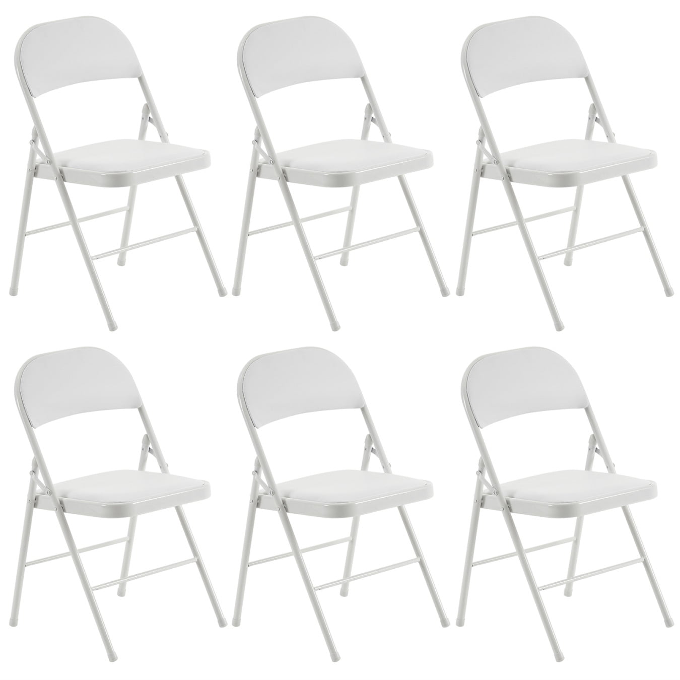 6pcs Folding Chairs with Padded Seats, Fold up Event Chair, Portable ...