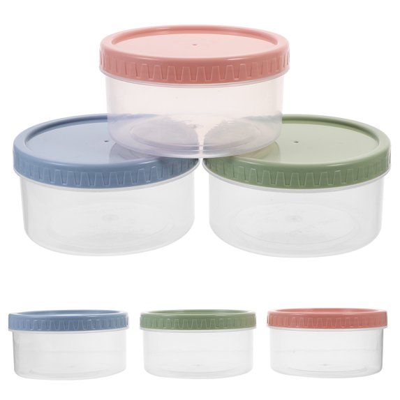 6pcs Food Boxes Fridge Vegetable Nut Pudding Container Round Food Cases ...