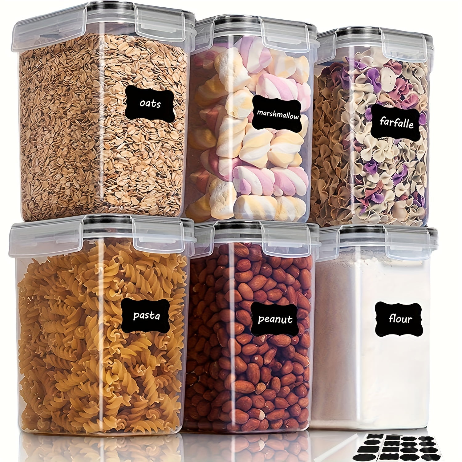 6pcs Food Jars & Canisters, Airtight Food Storage Containers With Lid ...
