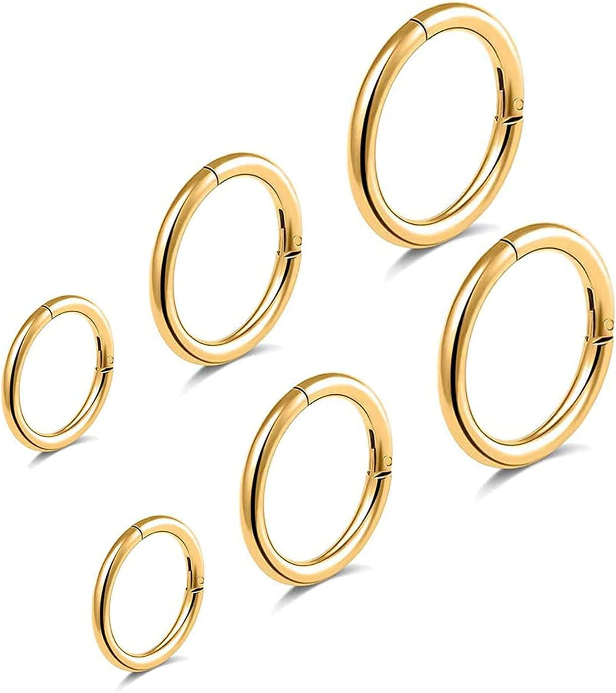 6pcs G23 Titanium Septum Rings 16G Diameter 6mm/8mm/10mm Hinged Nose ...