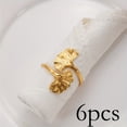 6pcs Ginkgo Leaf Napkin Rings - Elegant Metal Holders for Weddings ...