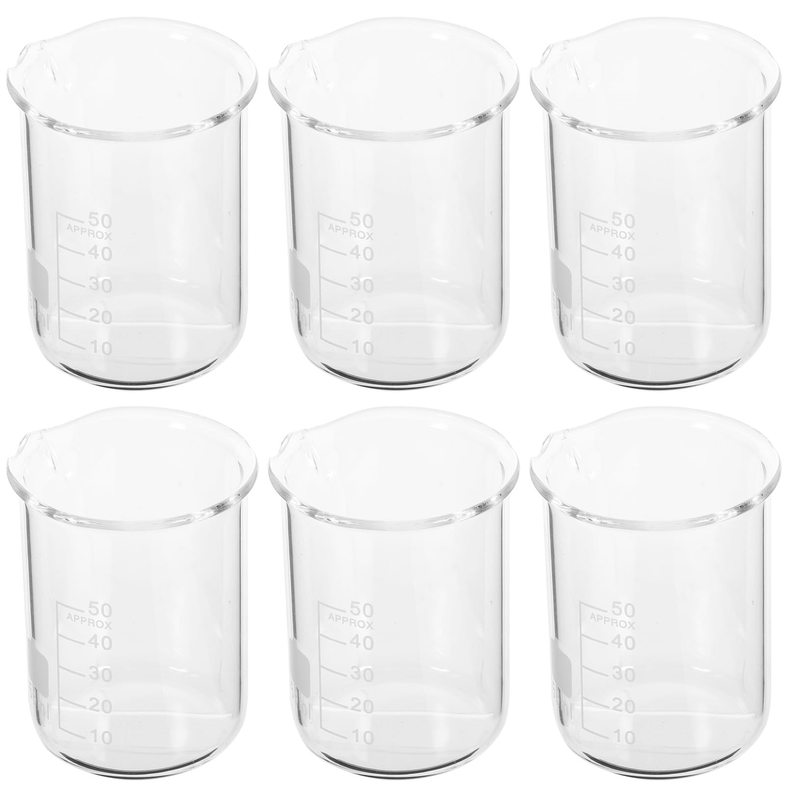 6pcs Glass Beakers Set Chemistry Beakers Measuring Cup Laboratory ...