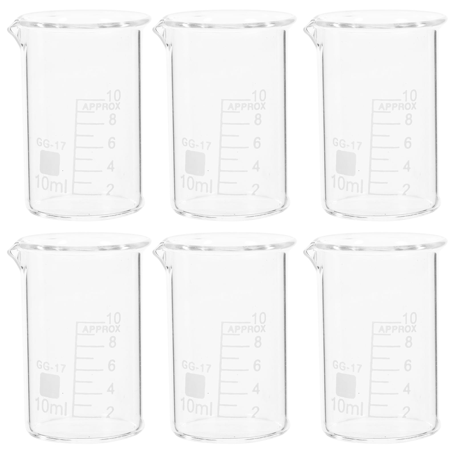 6pcs Glass Measuring Beakers Chemistry Glass Beakers Laboratory Beakers ...