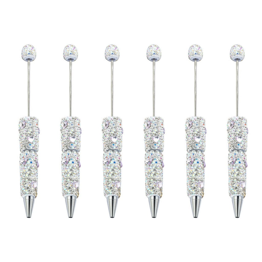6pcs Glittering Beadable Pen Smooth Writing Pen 1.0mm Ballpoint Pen ...