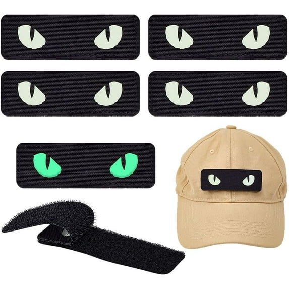 6pcs Glow in The Dark Cat Eyes Patch 3.5x1.1 inch Hooked Backing ...