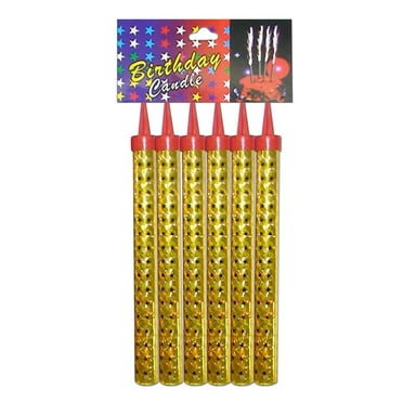 Birthday Party Candle Pink, Long Thin Metallic Birthday Candles Cake ...