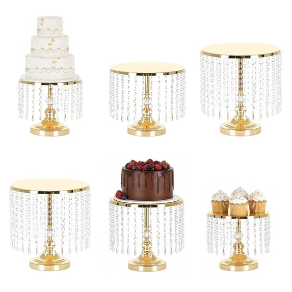 6pcs Gold Cake Stand Set, Round Metal Cake Stand,Candy Fruit Display ...
