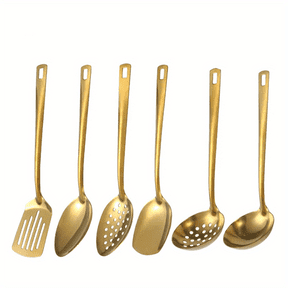 Styled Settings 5-Piece Gold Stainless Steel Kitchen Cooking Utensils ...