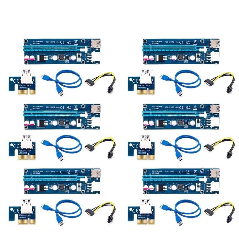 6pcs Golden VER009 USB 3.0 PCI-E pcie Riser VER 009S Express 1X 4x 8x ...