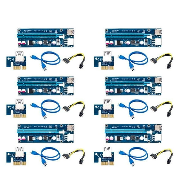 6pcs Golden VER009 USB 3.0 PCI-E pcie Riser VER 009S Express 1X 4x 8x ...