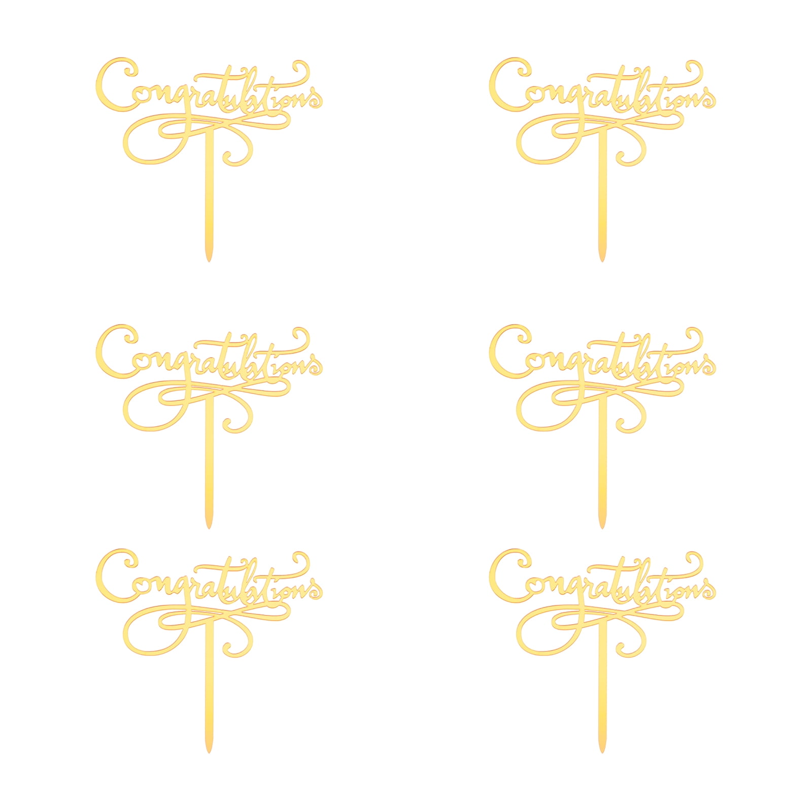 6pcs Graduation Party Cupcake Cake Dessert Toppers Acrylic Cake Toppers ...