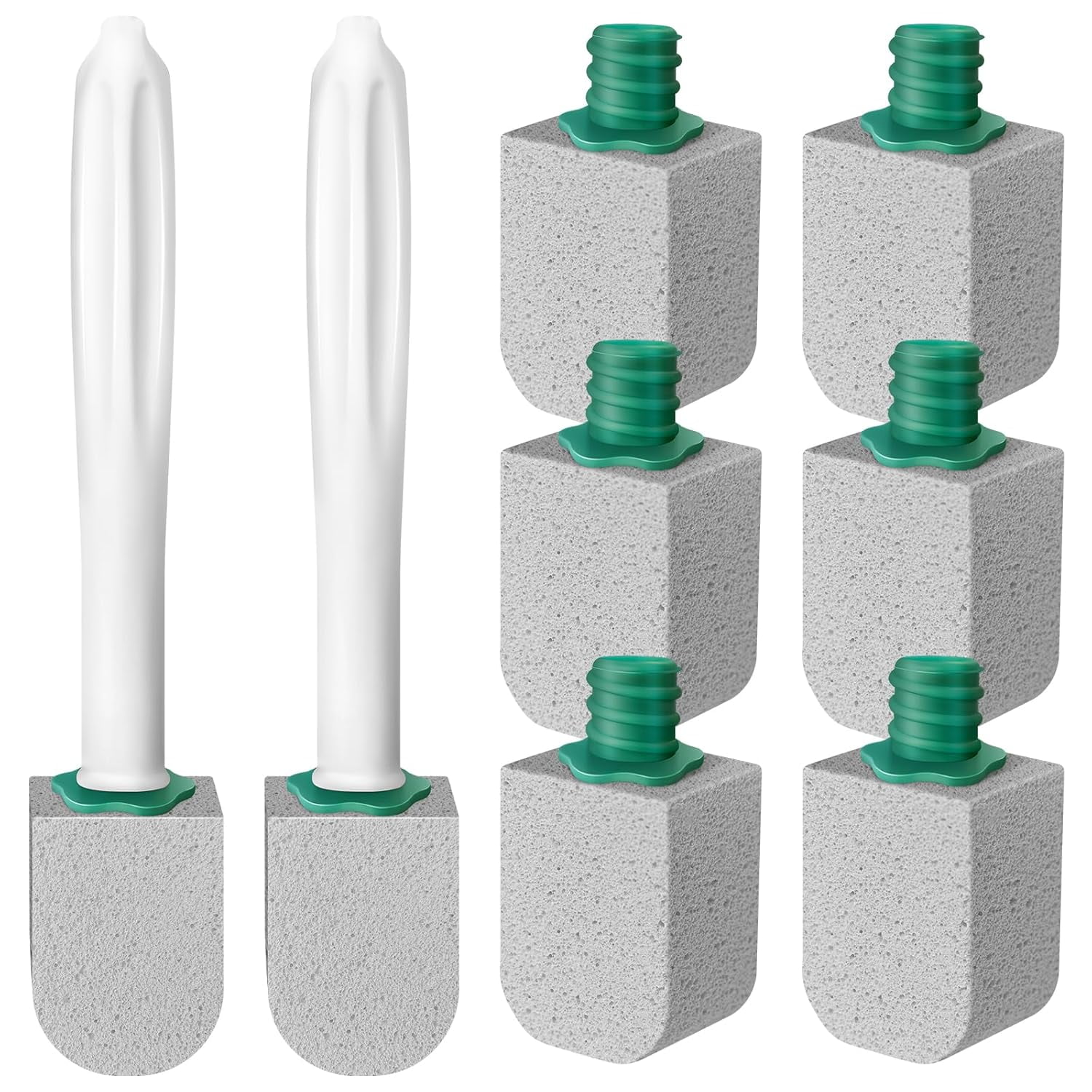6pcs Gray Pumice Stone for Toilet Bowl Cleaning with 2pcs Long Handle ...