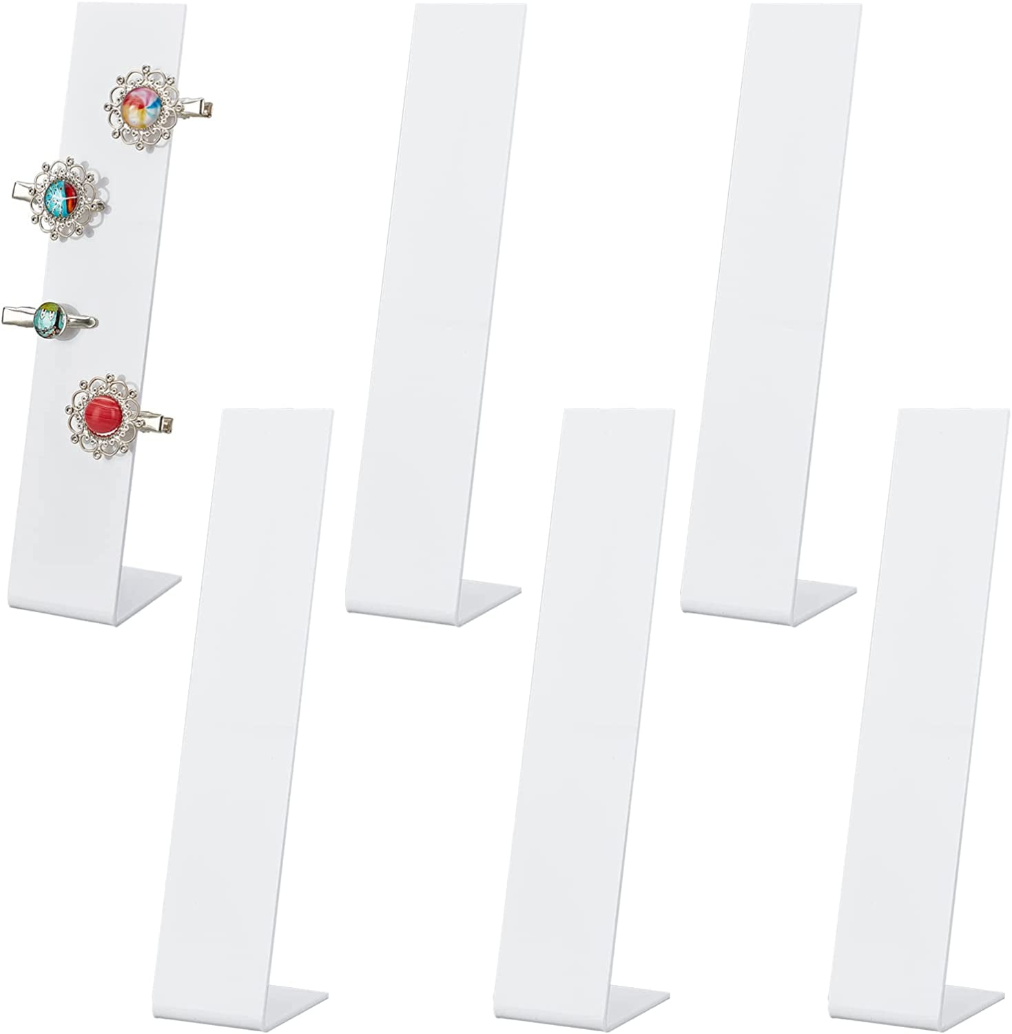 6pcs Hair Clip Stand Holder 8 Inch Acrylic Jewelry Storage Rack L ...