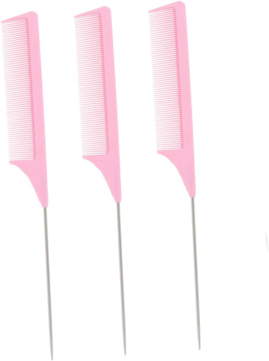 6pcs Hair Combs for Women Black Metal Ladies Suits Salon Comb Haircut ...