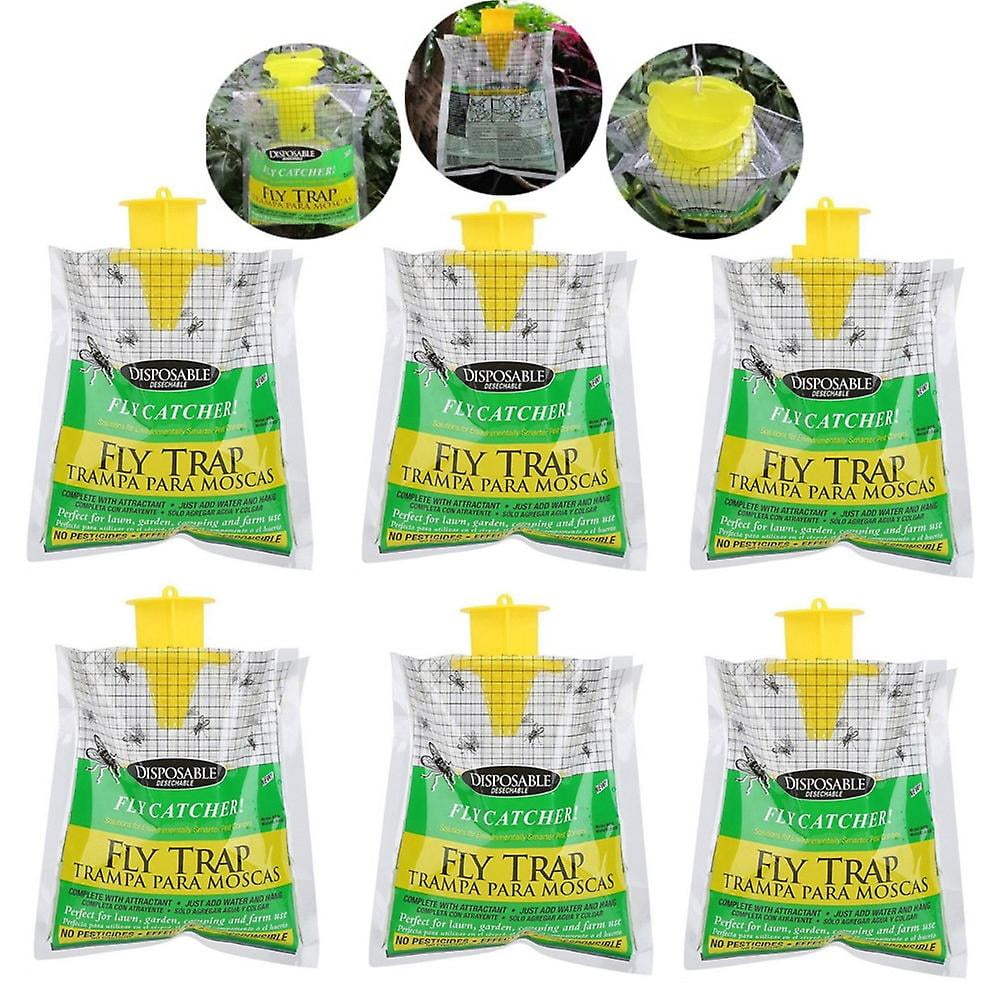 6pcs Hanging Fly Trap Disposable Insect Fly Attract Catcher Bag ...