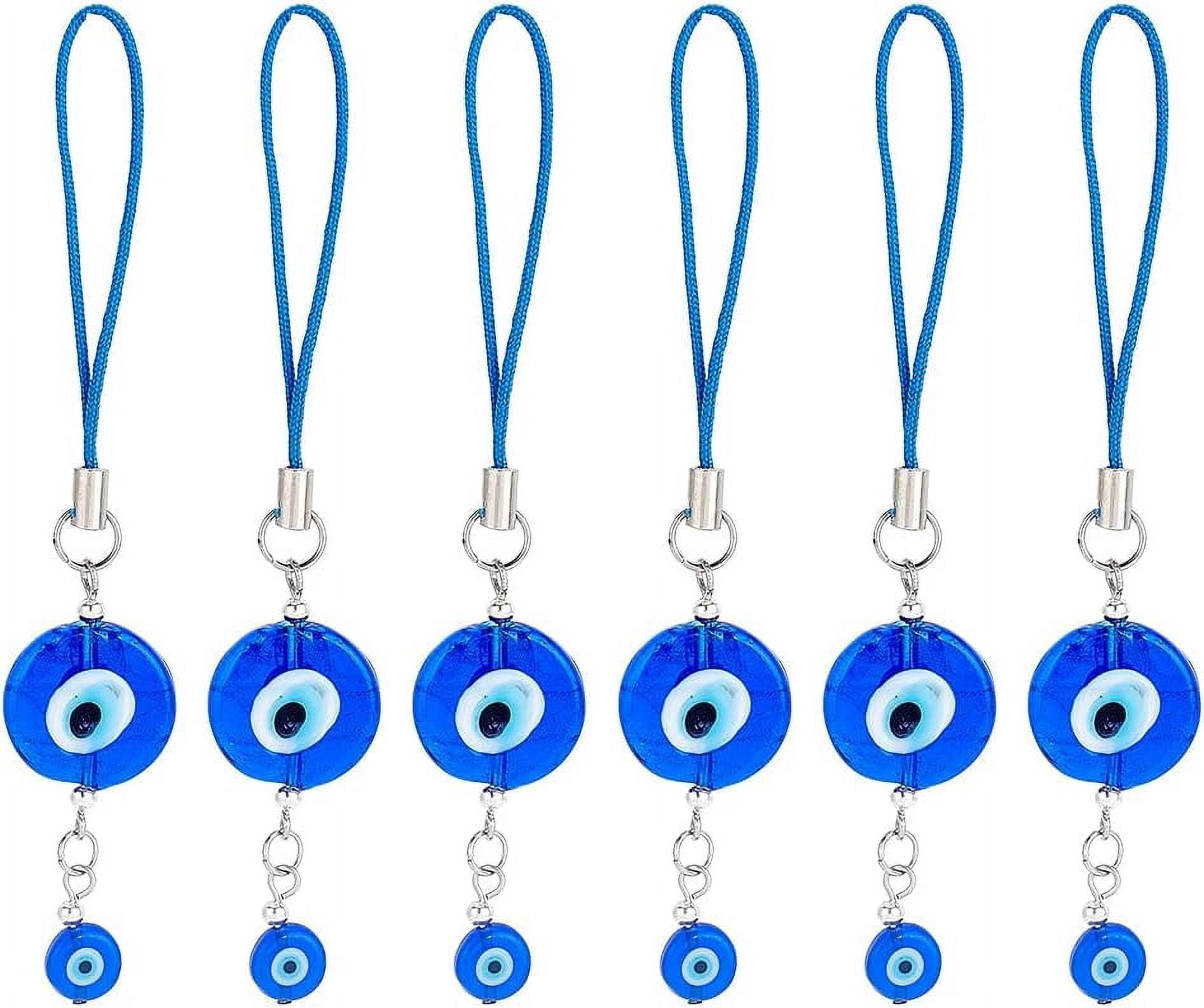 6pcs Hanging Ornament Pendant Decorations Blue Lucky Protection Cell ...