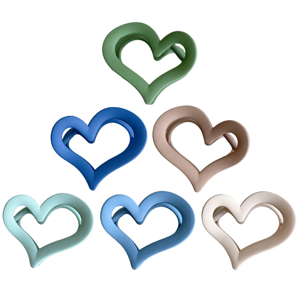 6pcs Heart Shape Hair Claw Clips Adorable Claw Clips Hair Clamp for ...