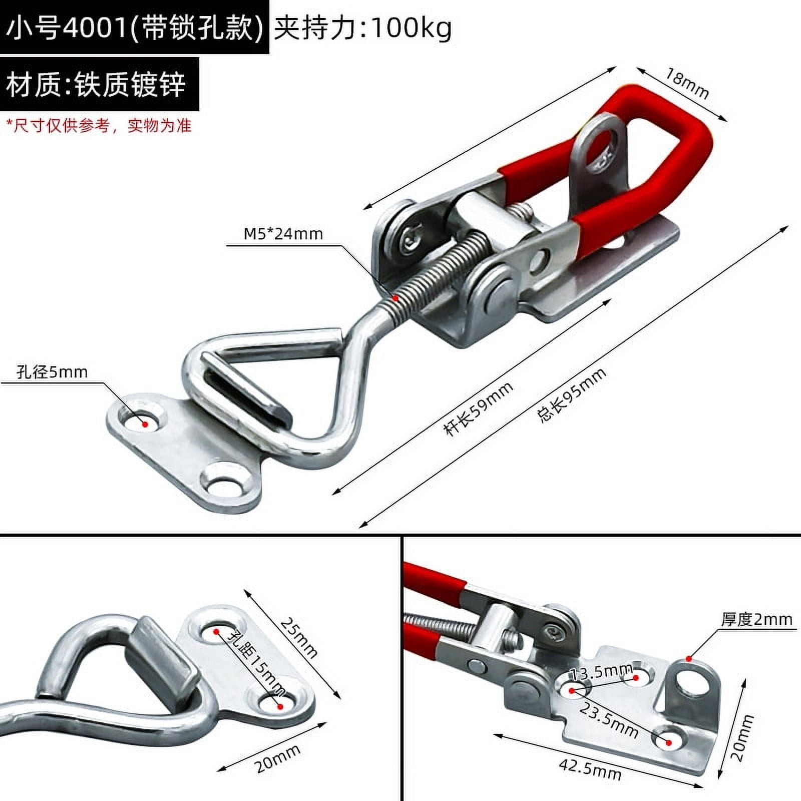 6pcs Heavy Duty Adjustable Toggle Latch Clamp Quick Release Pull Hand ...