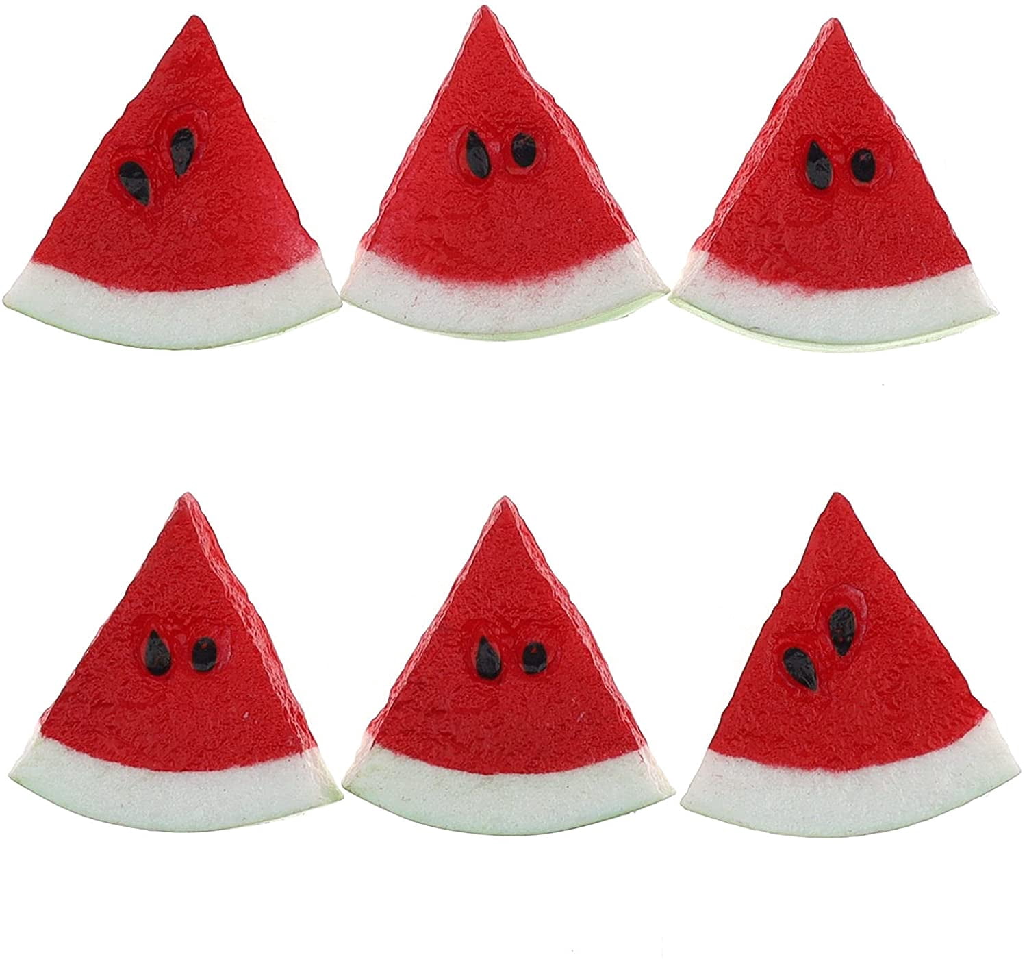 6pcs Highly Simulation Fruit Artificial Red Watermelon Slice Fake ...