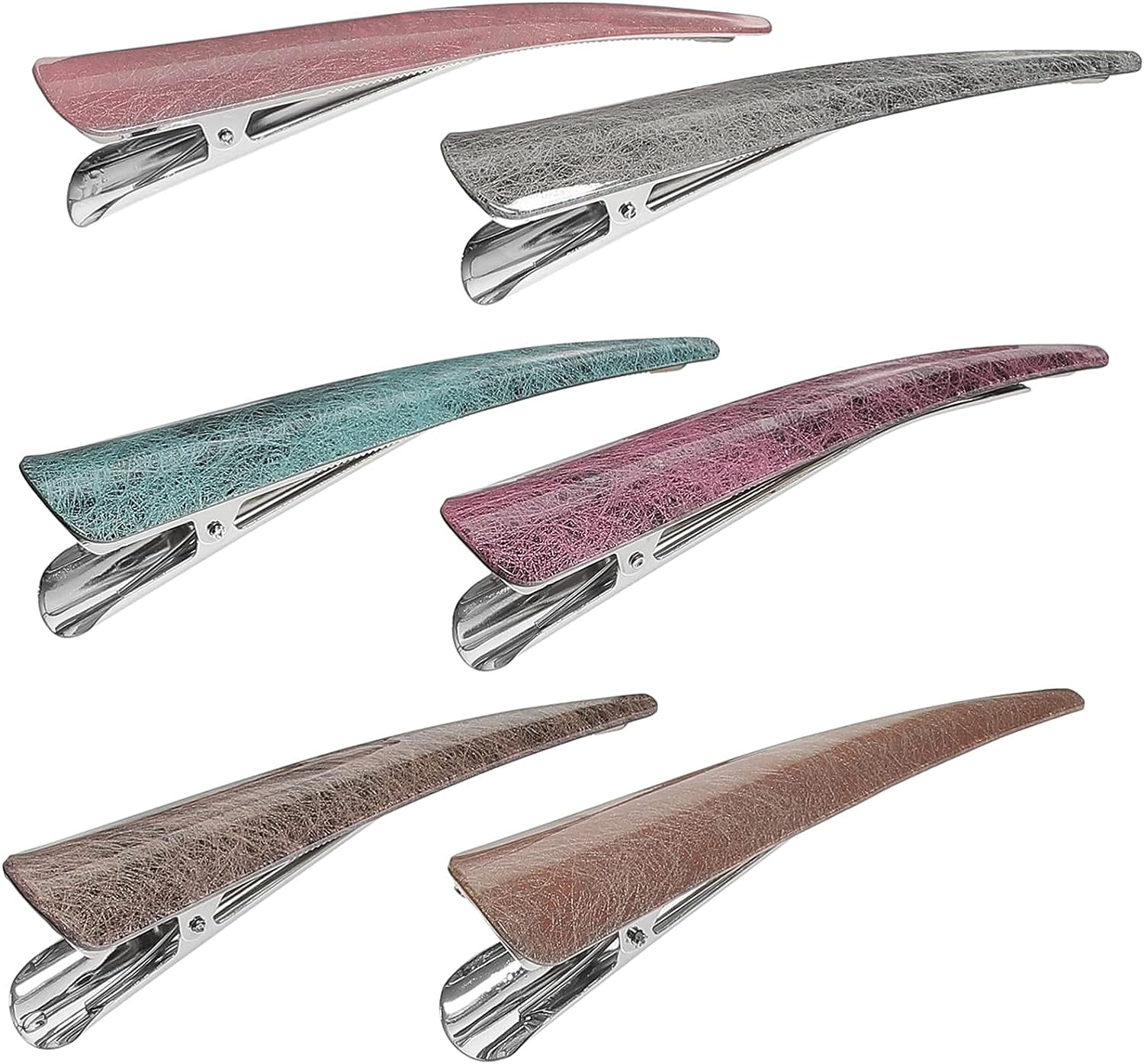 6pcs and Horn Lady Women Teeth Sectioning Slide Small Snap Ponytail ...