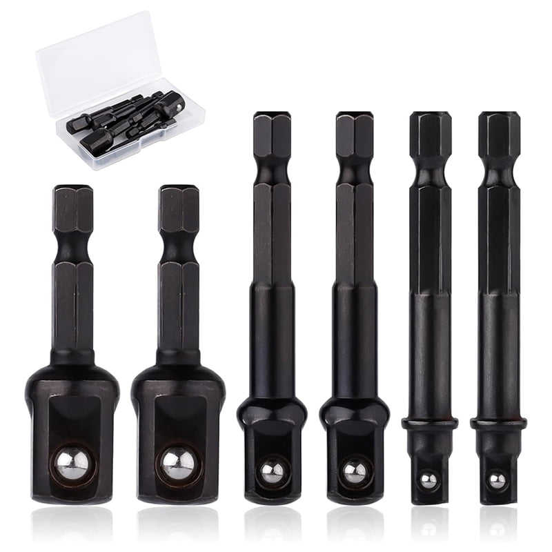 6pcs Impact Socket Adapter Set,1/4,1/2,3/8 Inch Impact Driver Conversion Set Socket Driver Bits ...